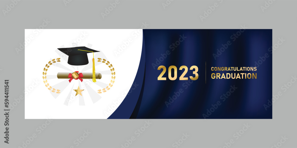 Congratulation from school class of graduation banner design Stock ...