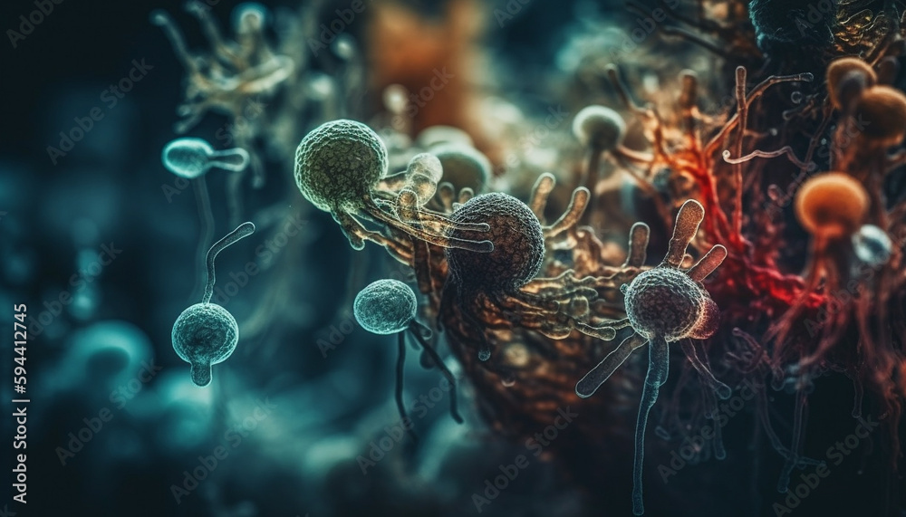 Molecular structure of cancer cell in bloodstream generated by AI Stock ...