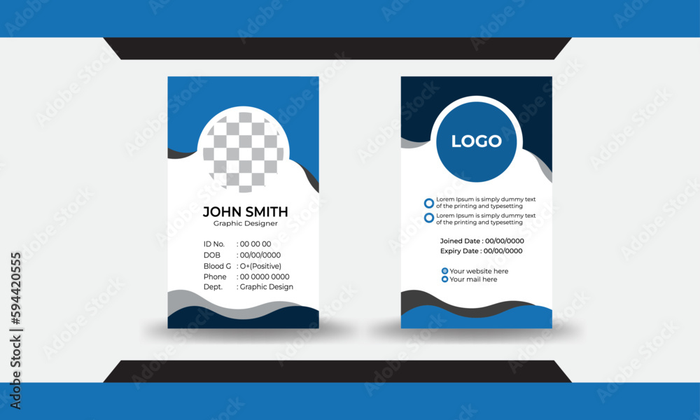 Professional abstract corporate modern ID Card design vector template ...