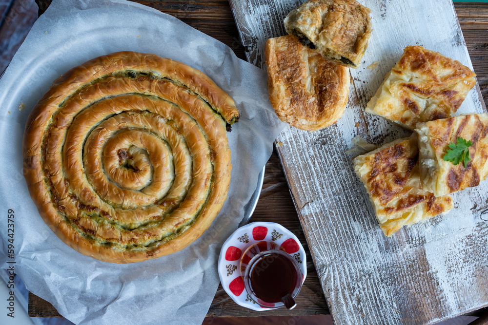 Traditional Turkish Cuisine Pastries (Kol böreği, Su Boregi, Sigara ...