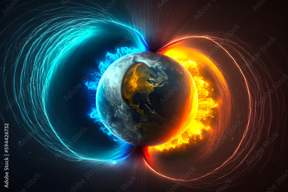 Earth's magnetic field Magnetosphere, lines of magnetic induction in ...