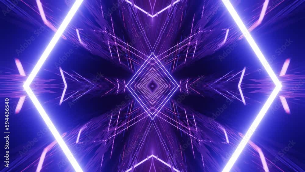 4k seamless looped animation. Fly through mirror symmetrical tunnel ...