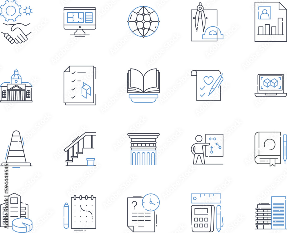 Analytical instruments line icons collection. Spectrometry ...