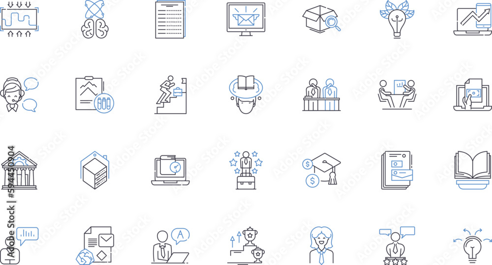 Vetor de Service regimen line icons collection. Maintenance ...