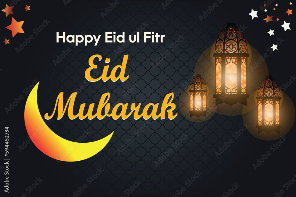Eid Ul Fitr 2023, New Eid Wallpaper. Eid Wish Card, Eid Mubarak Stock ...