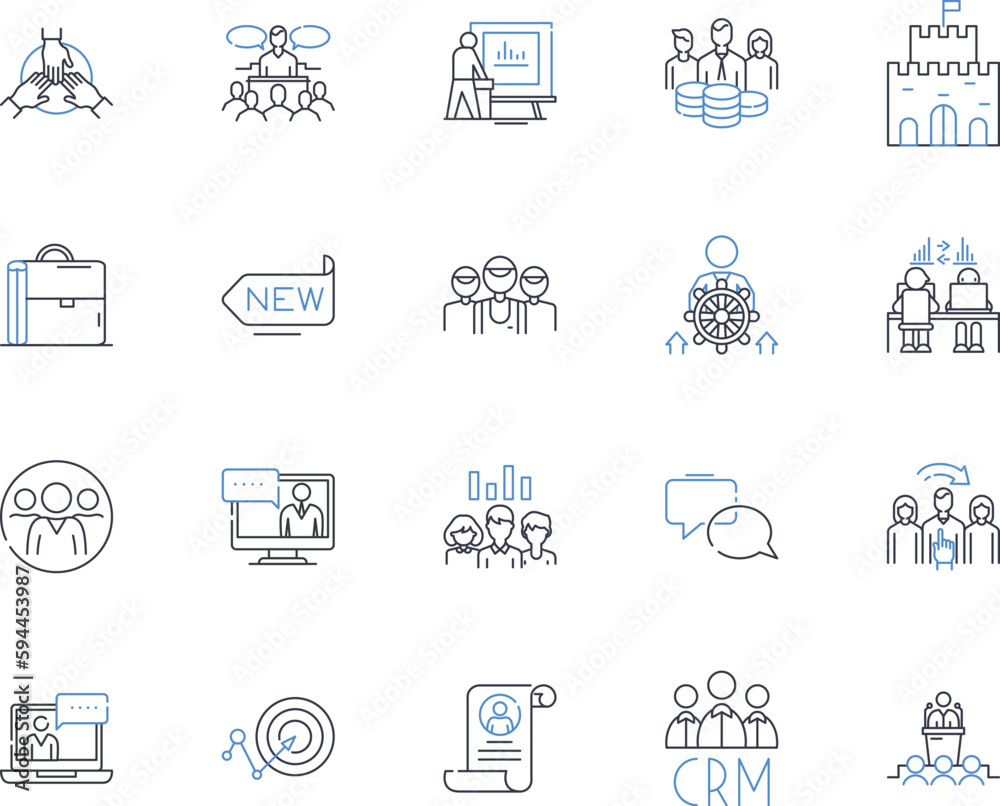 Customer group line icons collection. Millennial, Gen Z, Baby boomers ...