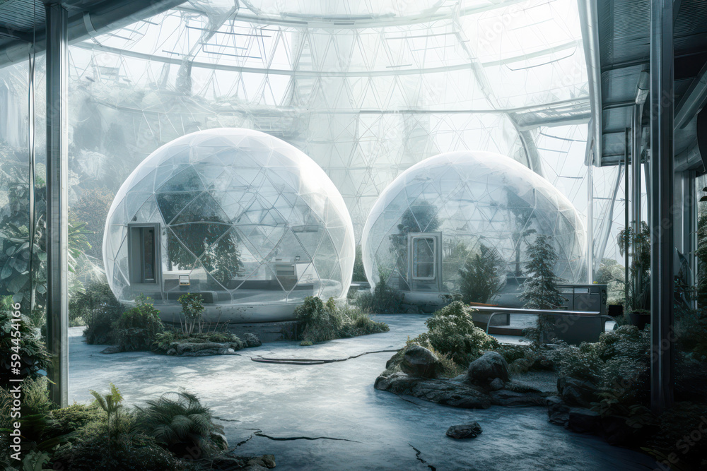 Geometric science fiction futuristic architecture, interior building ...
