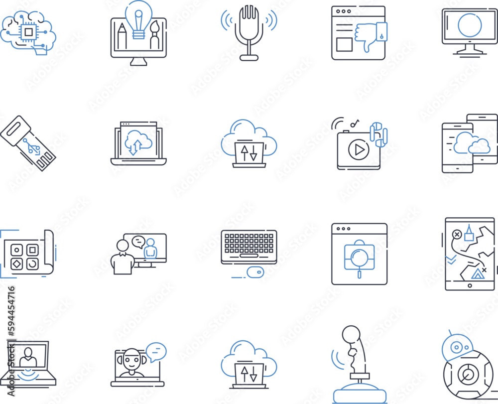 Text Analytics Line Icons Collection Nlp Sentiment Semantics Syntax Topic Clustering