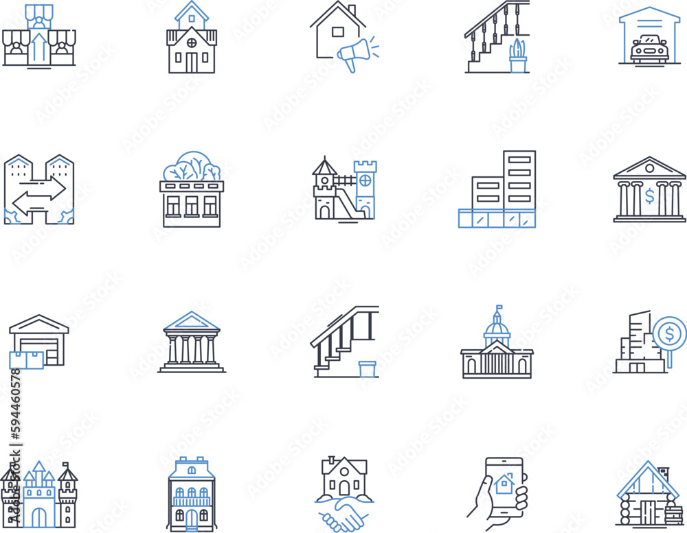 Passive income line icons collection. Residual, Automated, Recurring ...