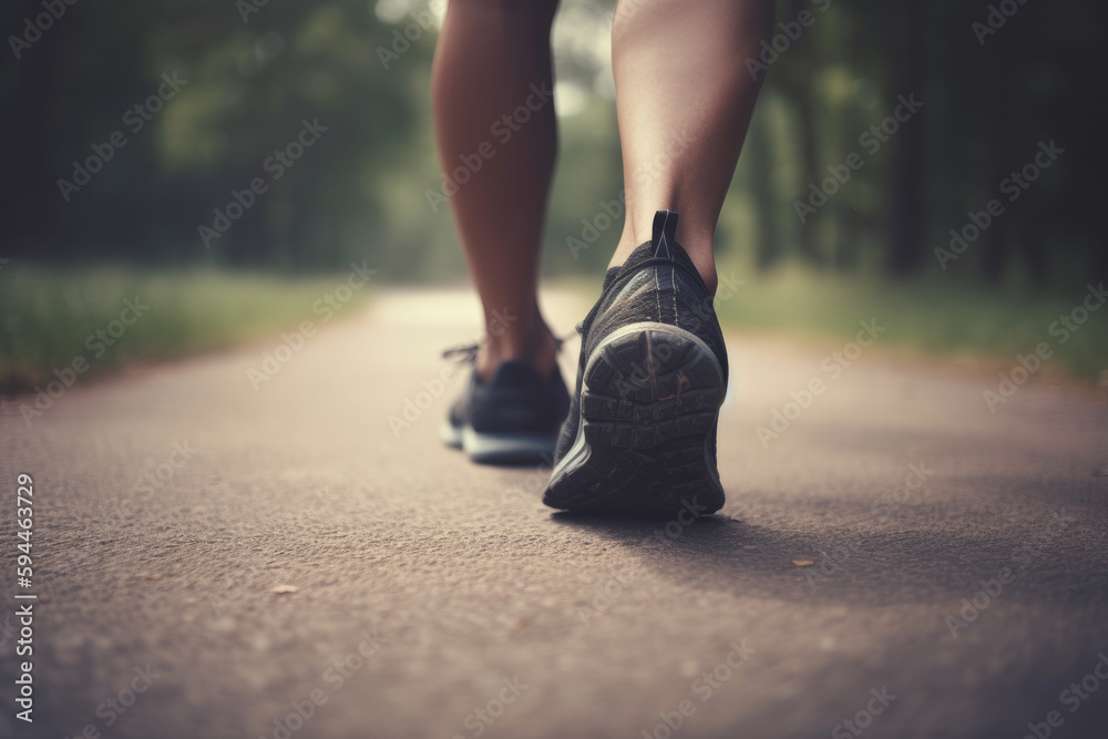 Athlete's feet running on a park path Stock Illustration | Adobe Stock