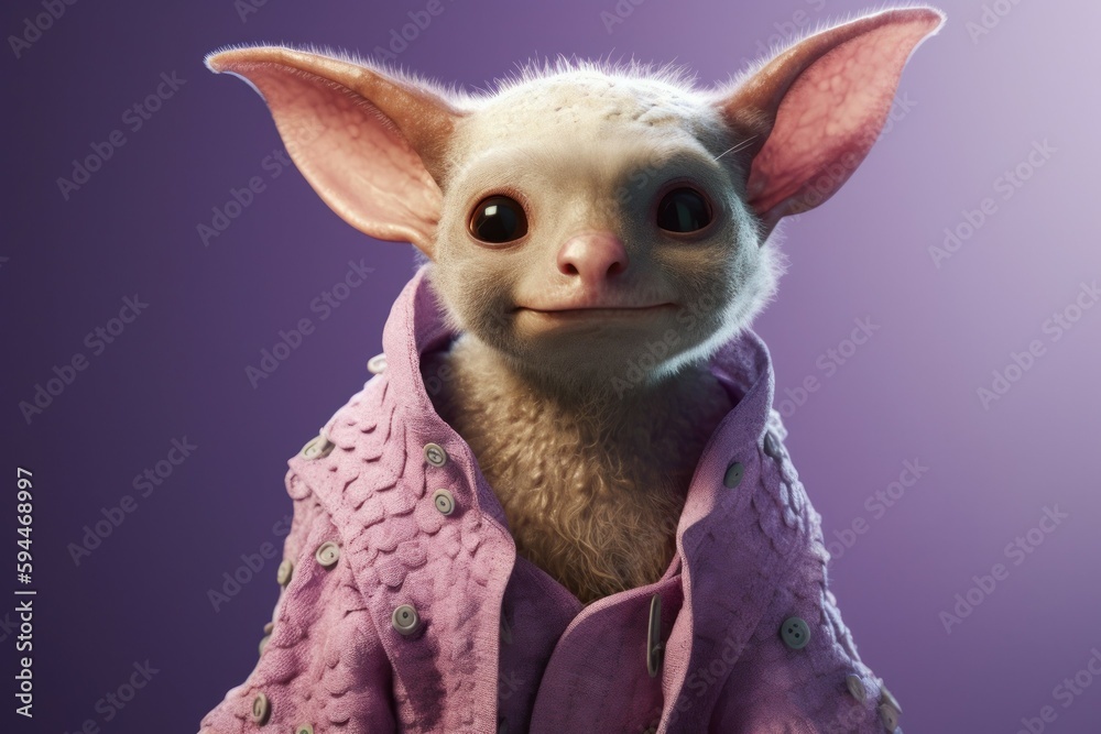 Anthropomorphic bat dressed in human clothing. humanized animal concept ...