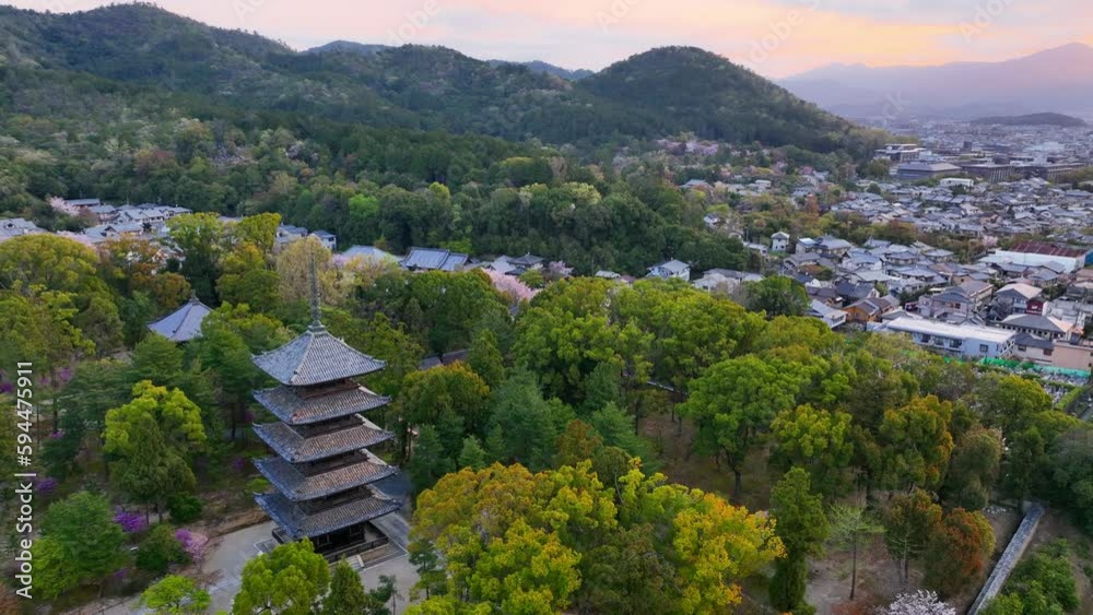 beautiful Japanese temple in Kyoto at sunrise, Japanese traditional ...