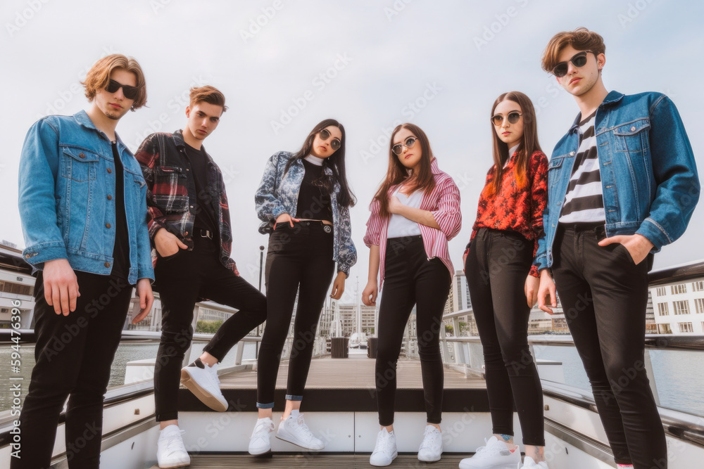 Gen Z Lifestyle, portrait of Multiethnic Generation Z youngsters ...