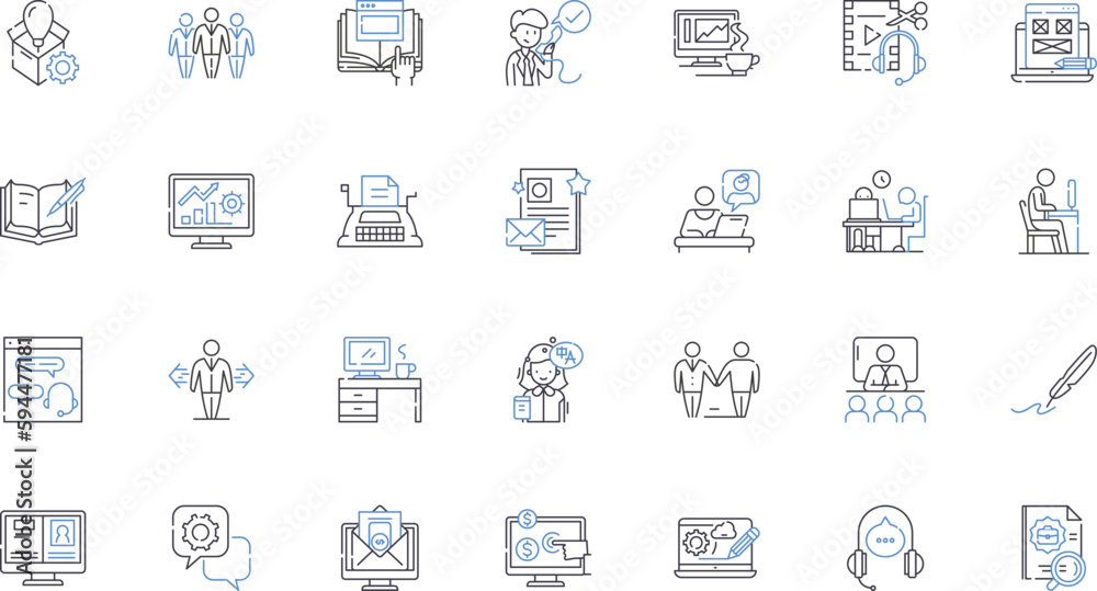 Outlying squad line icons collection. Frontier, Rural, Isolated, Remote ...