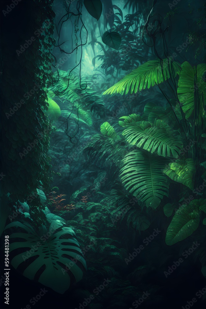 lush green rainforest in the amazon jungle color palette consist of ...