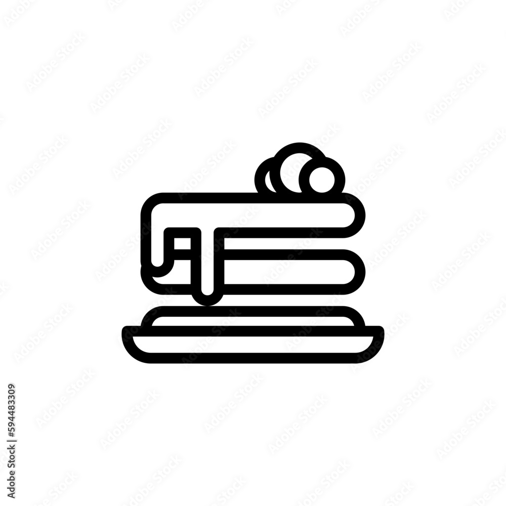 Tantalizing Pancakes icon in outline mode. Vector illustration template ...