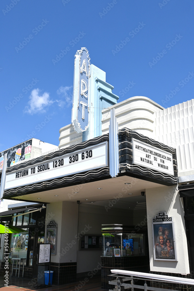 LONG BEACH, CALIFORNIA - 19 APR 2023: The Art Theatre on 4th Streets ...
