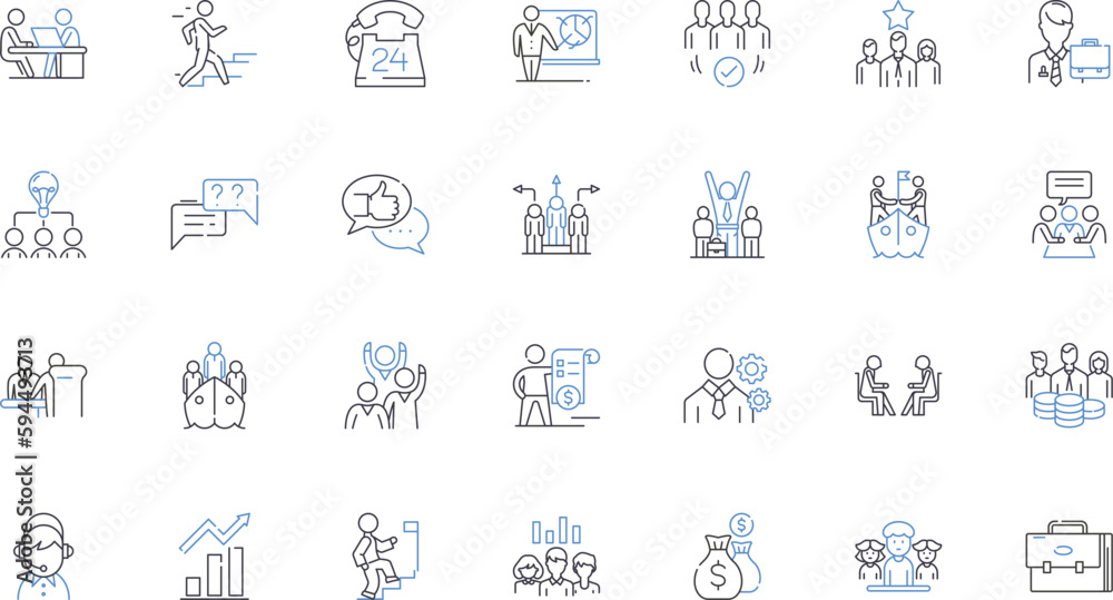 Vetor de Maturation process line icons collection. rowth, Development ...