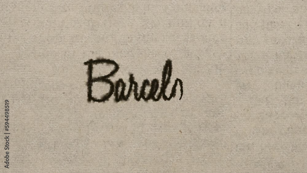 Script font graphic with ink bleeding into paper and on green screen ...