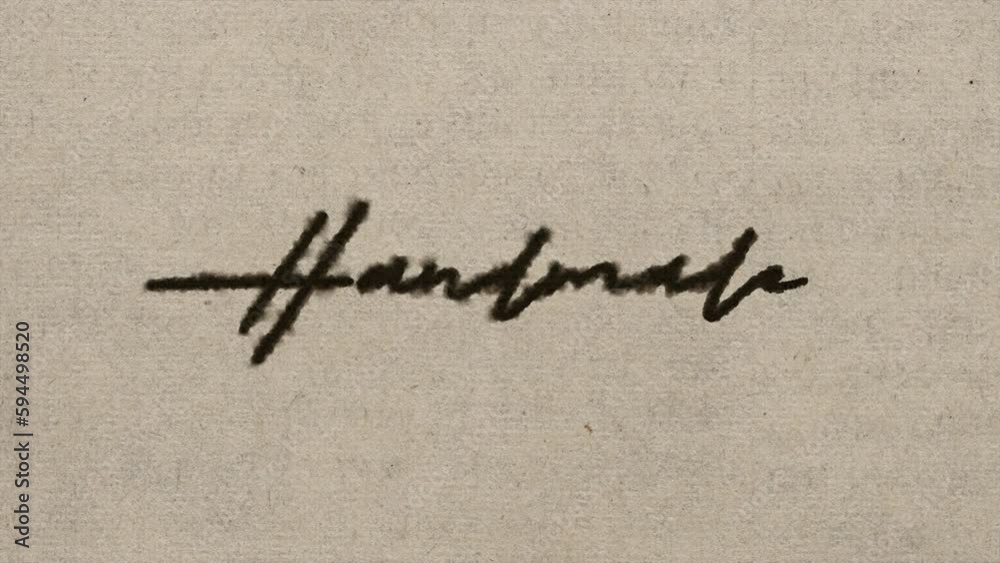 Script font graphic with ink bleeding into paper and on green screen ...