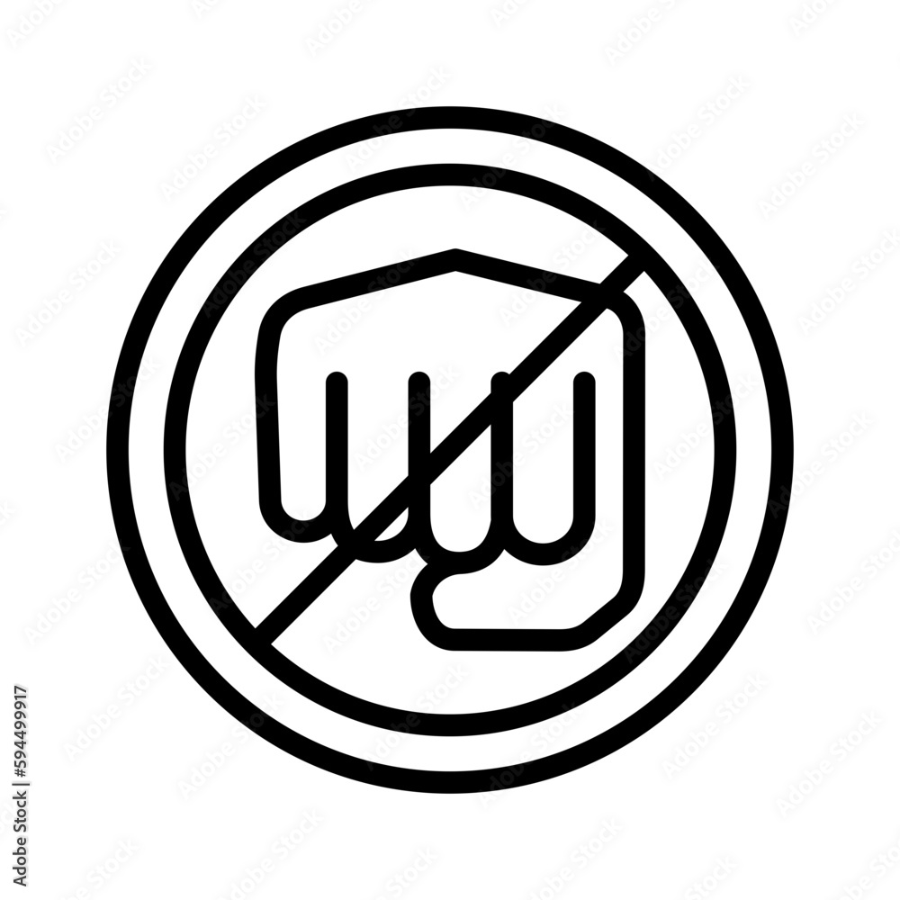 Stop Bullying outline icon for anti, hands and gestures, bully ...