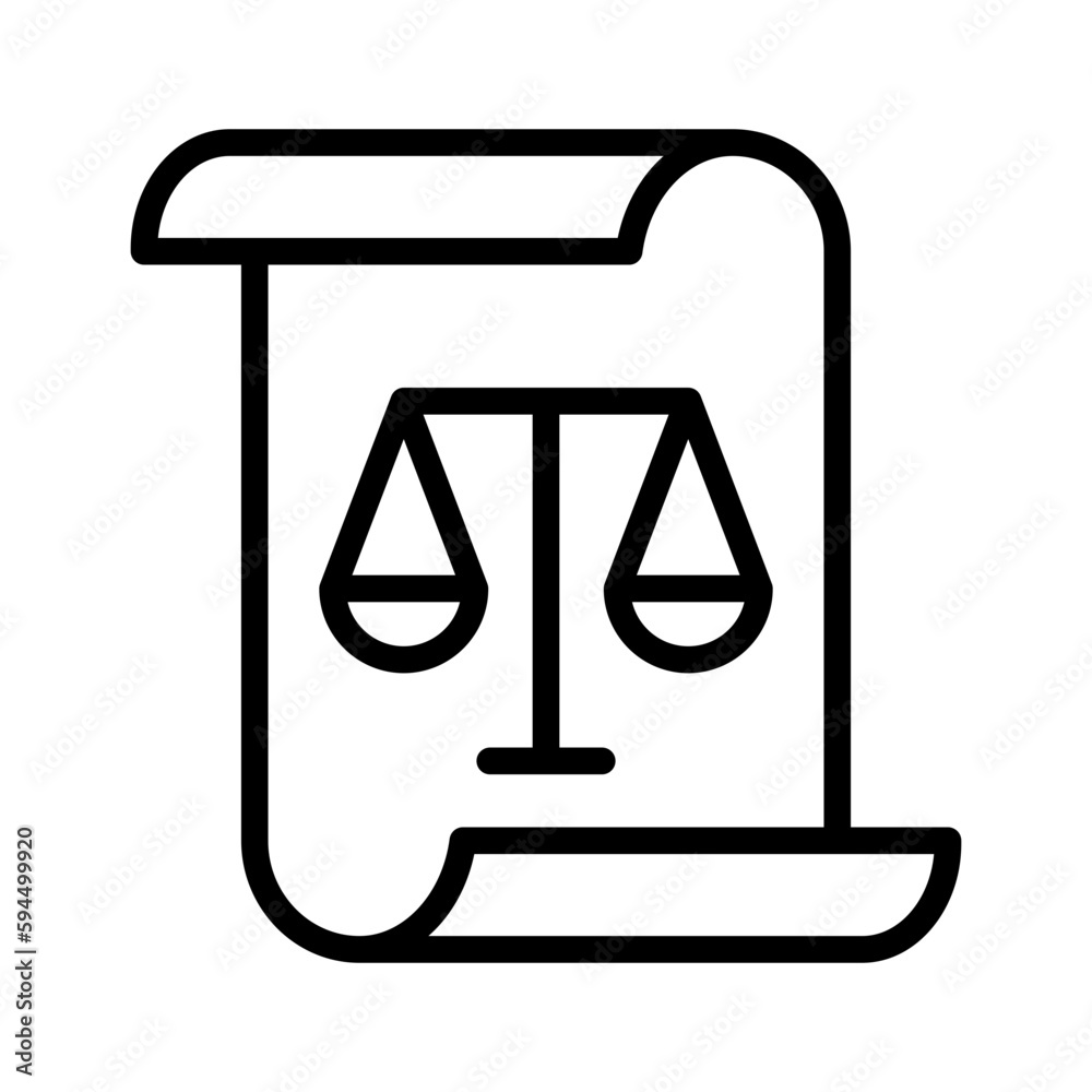Legal outline icon for attorney, law, legal document, files and folders ...