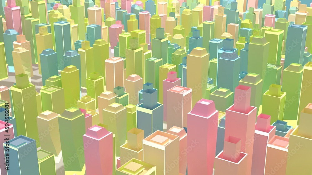 Abstract city building on the skyline of a megalopolis in a modern ...