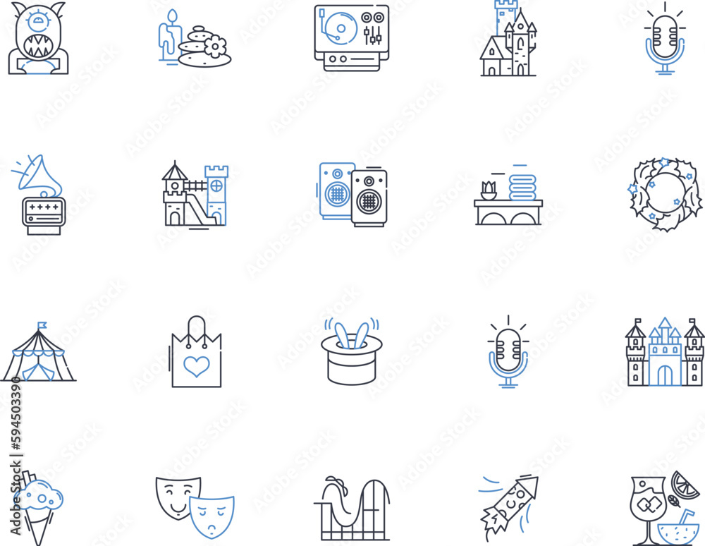 Party line icons collection. Celebration, Gathering, Festivity, Bash ...