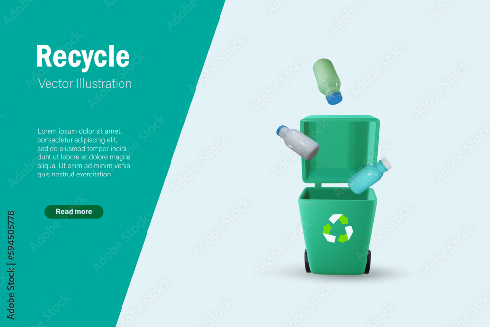 Photo Recycling garbage bin, rubbish bins for plastic bottles, Kate3155 ...