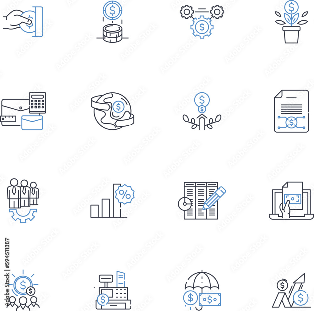 Contactless payment line icons collection. Tap, NFC, Wave, Pay, Mobile ...