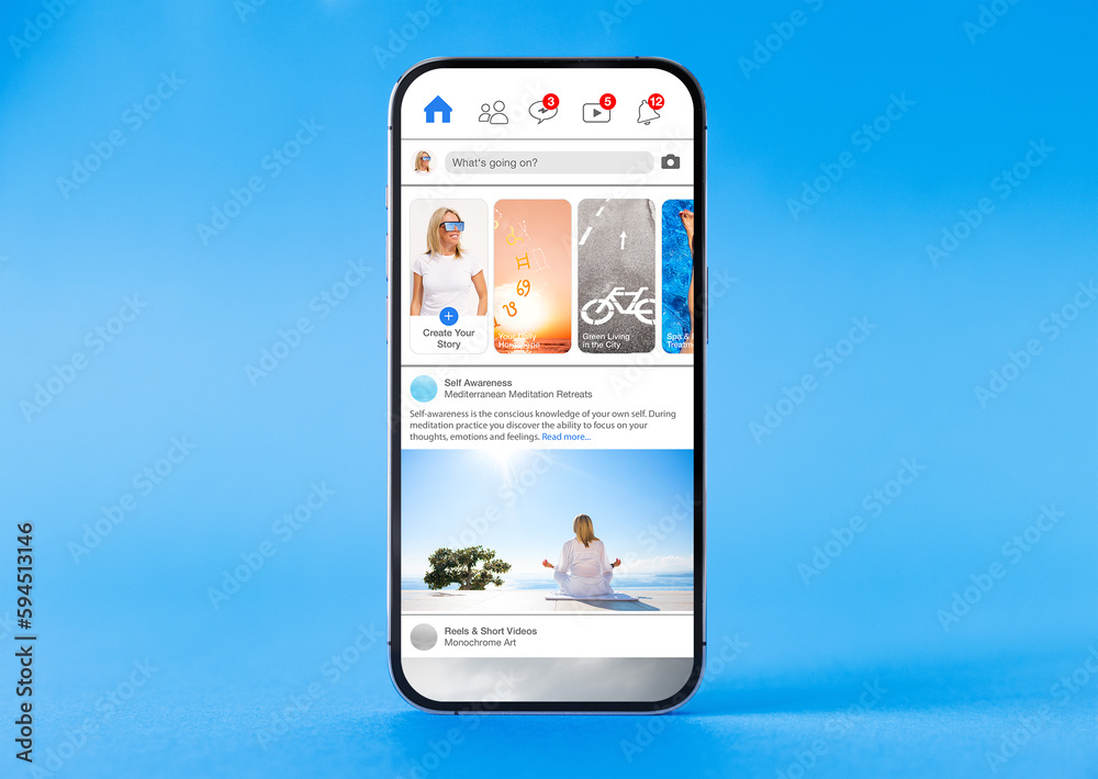 Sample social media platform content Stock Photo | Adobe Stock