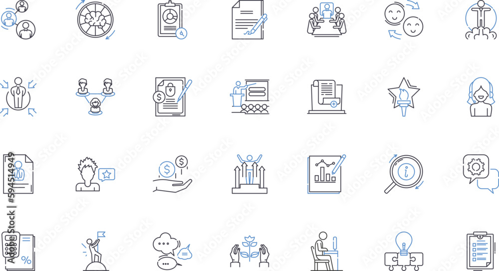 Quality Assurance Line Icons Collection Standards Verification Consistency Compliance