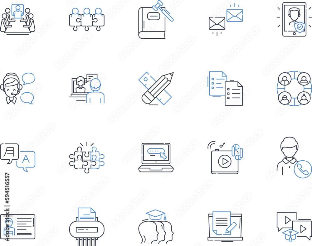 Legal Frameworks line icons collection. Law, Regulations, Statutes ...