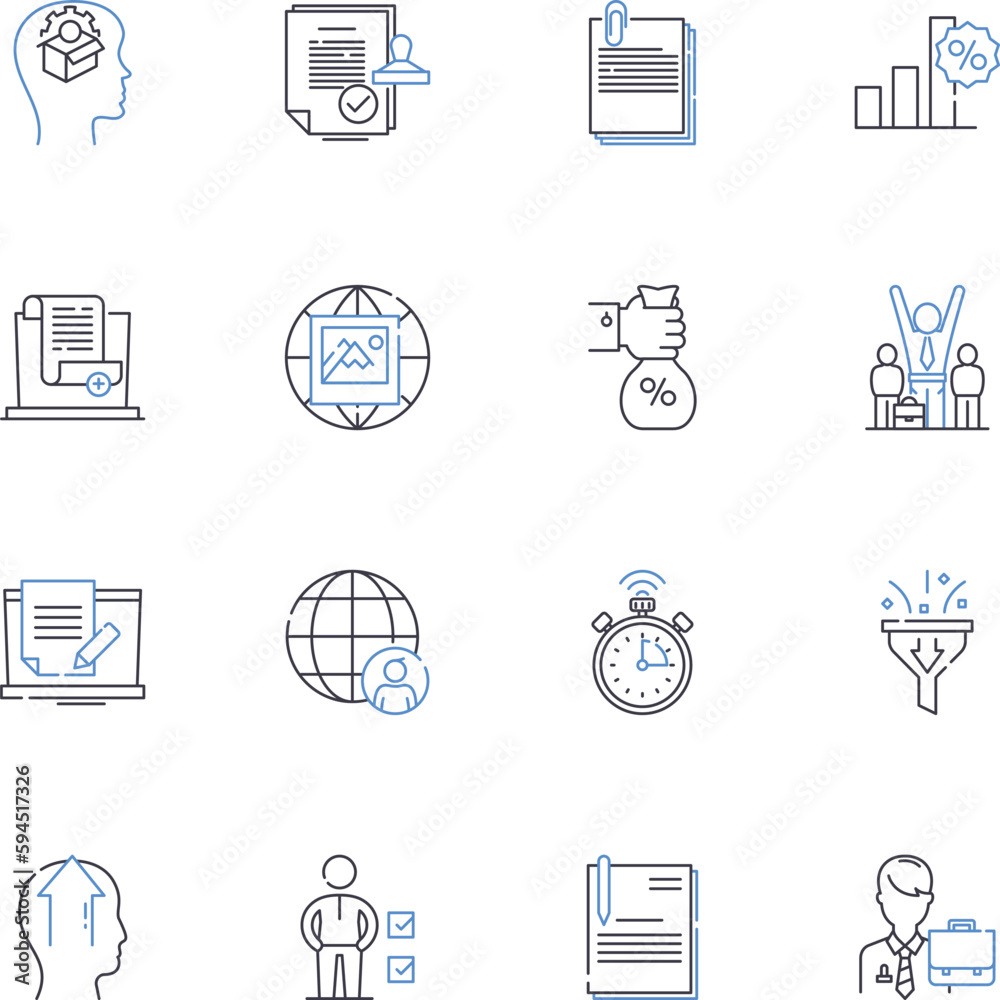 Organizational practices line icons collection. Efficiency, Innovation ...