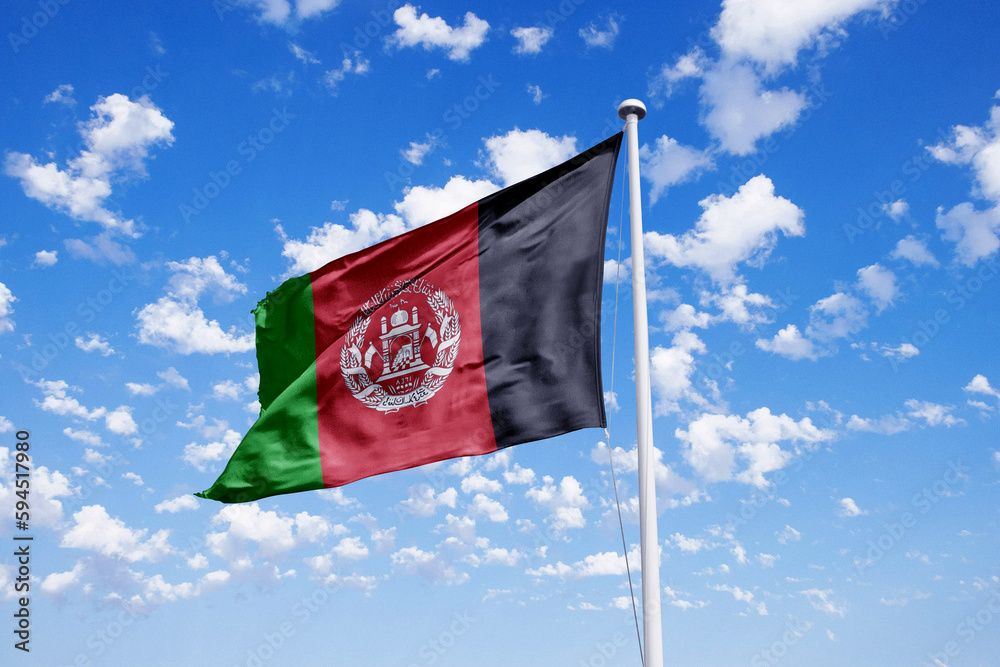Afghanistan waving flag, flag in a pole, memorial day, freedom of ...