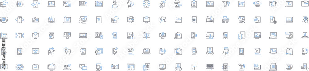 Fototapeta mapa świata dla dzieci Electronics line icons collection ... Fototapeta mapa świata dla dzieci Electronics line icons collection ...