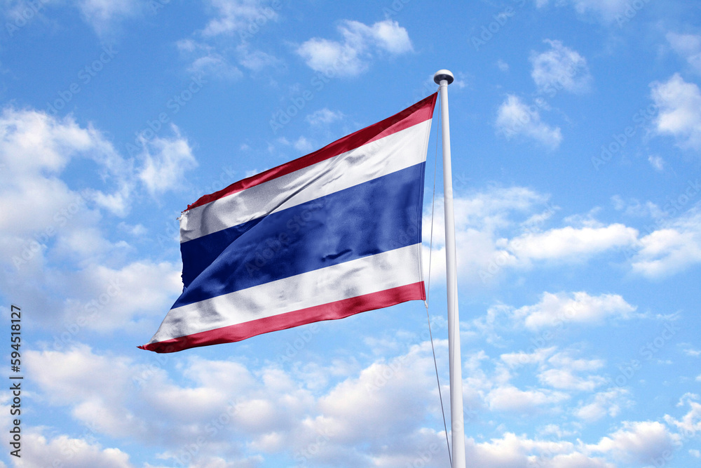 Thailand, waving flag, flag in a pole, memorial day, freedom of speech ...