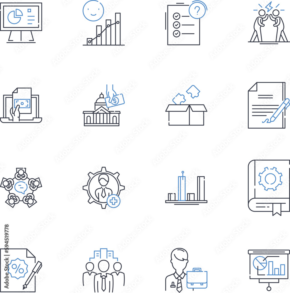 Equity financing line icons collection. Capital, Shares, Investment ...