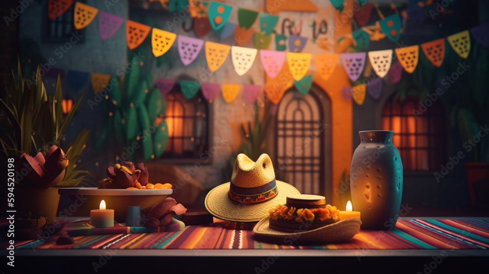 Cinco de Mayo background with Mexican tradition, the celebration of ...