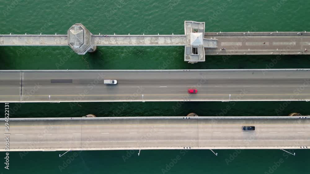 Phuket, Thailand: Aerial top down drone footage of the famous Sarasin ...