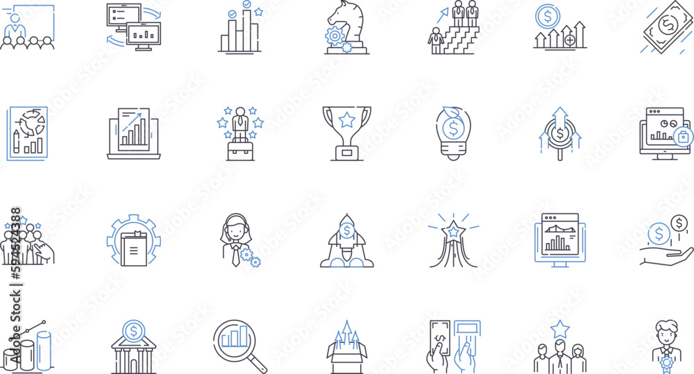 Strategic scrutiny line icons collection. Analysis, Evaluation ... Strategic scrutiny line icons collection. Analysis, Evaluation ...