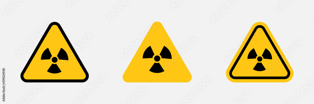 Radiation warning vector illustrations set. Radiation signs set Stock ...