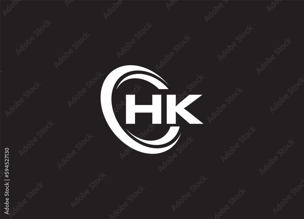 monogram alphabet letters HK logo design Stock Vector | Adobe Stock