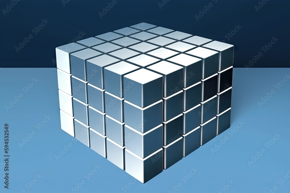 optical illusion of a cube within a cube, with each being of different ...
