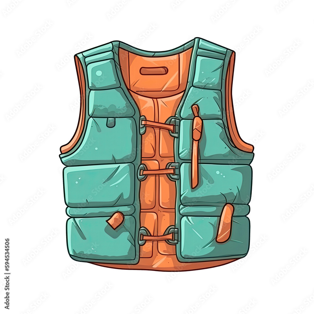 Vest In Cartoon Style Stiker On White Background On Isolated ...