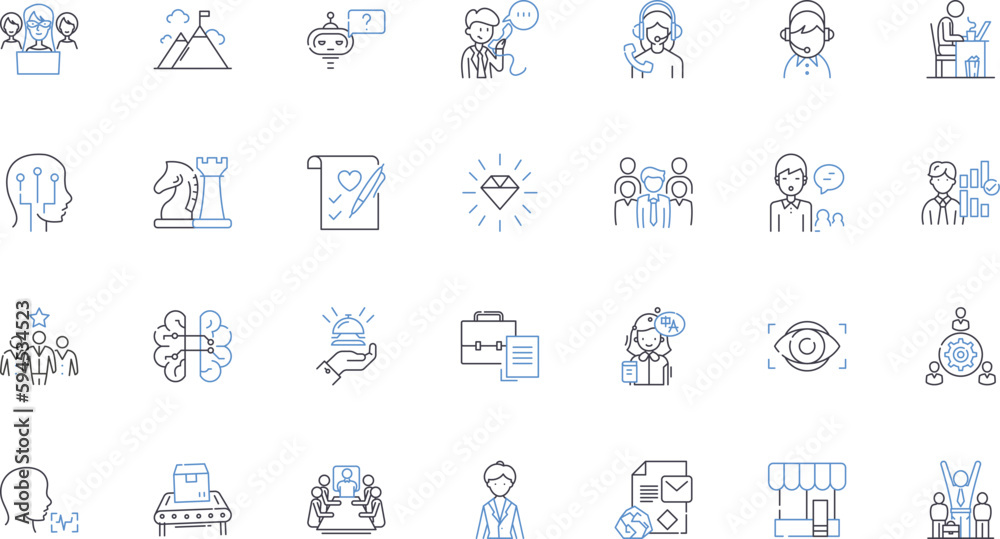 Job trajectory line icons collection. Progression, Advance, Growth ...