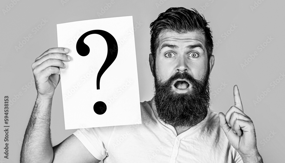 Man Question, emotion. Man question. Question mark, symbol. Concept ...