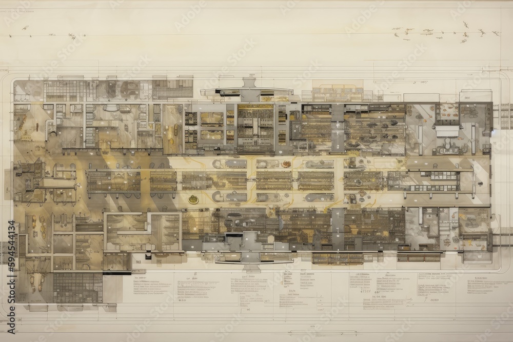 ภาพประกอบสต็อก architectural drawing of an airport terminal, with ...