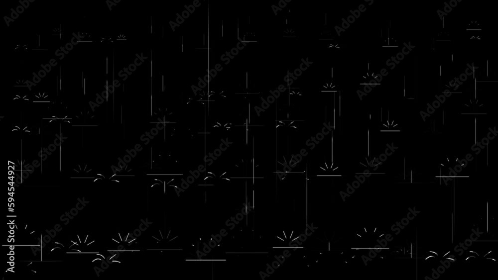 Minimalist rain animation with falling rain drops and water splash ...