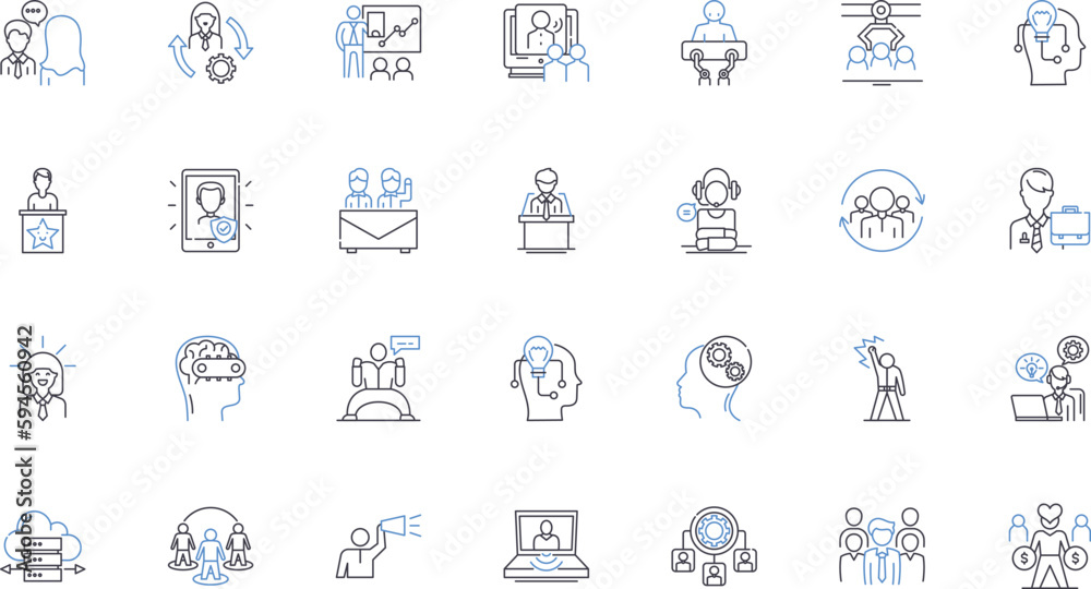 Liaison line icons collection. Partnership, Collaboration, Connection ...